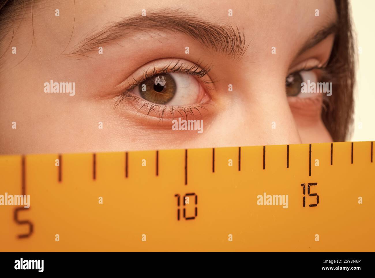 Math and mathematics. Education and knowledge. Girl student eye with ...