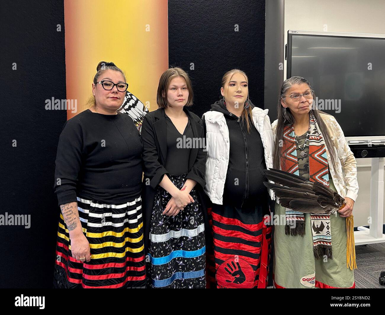 Winnipeg, Canada. 27th Feb, 2025. Melissa Robinson, cousin of Morgan ...