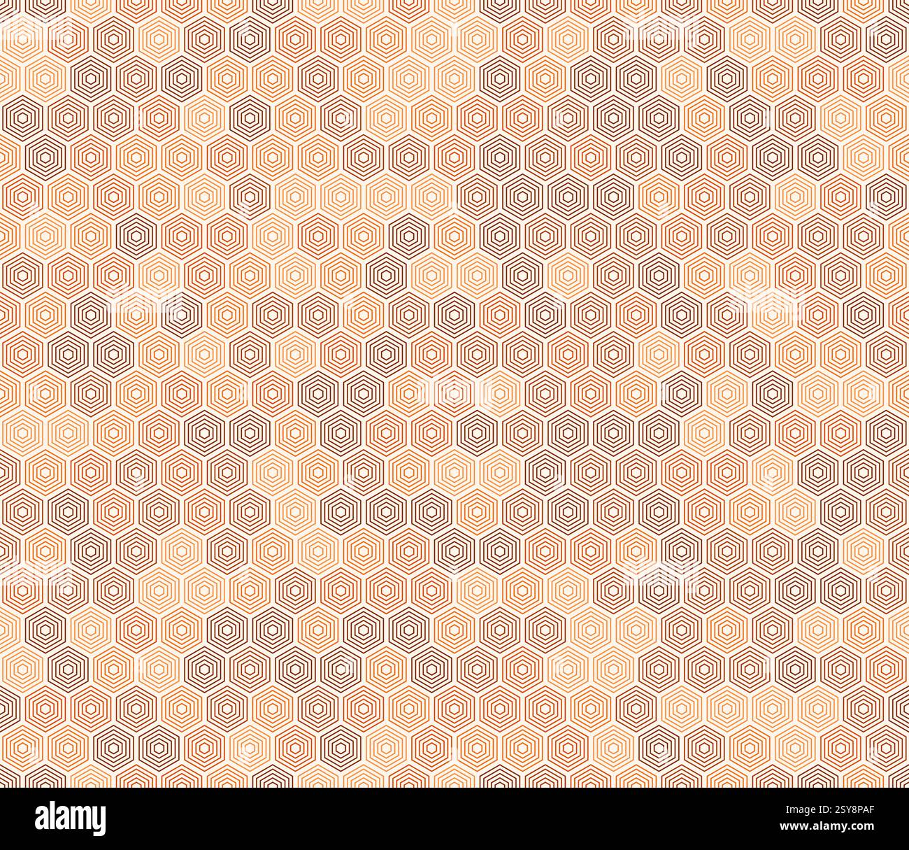 Honeycomb mosaic background. Hexagon stacked mosaic cells. Orange color tones. Hexagon geometric ...