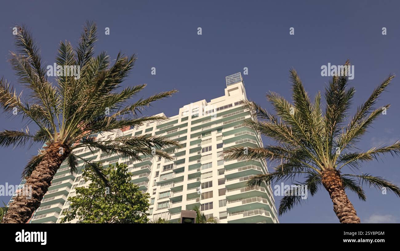 Miami downtown architecture. Resort city with residential building ...