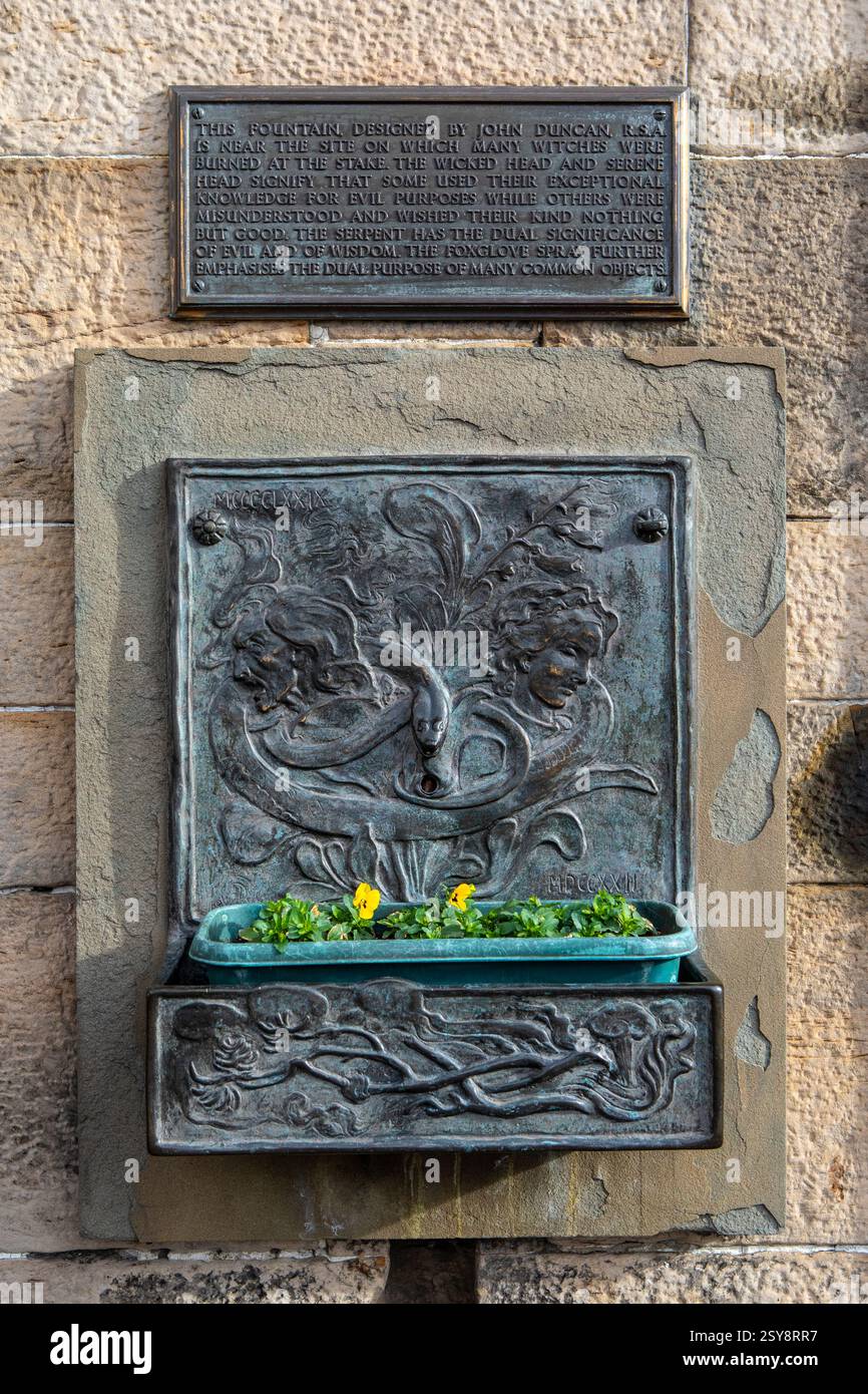 The Witches Well monument in the city of Edinburgh in Scotland ...