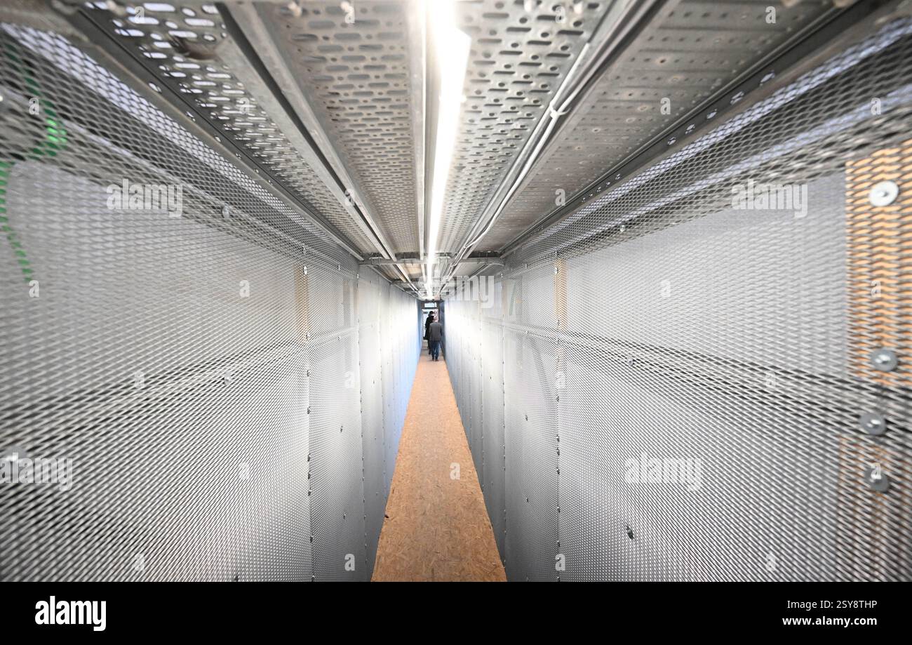 Stuttgart, Germany. 26th Feb, 2025. A temporary corridor through which ...