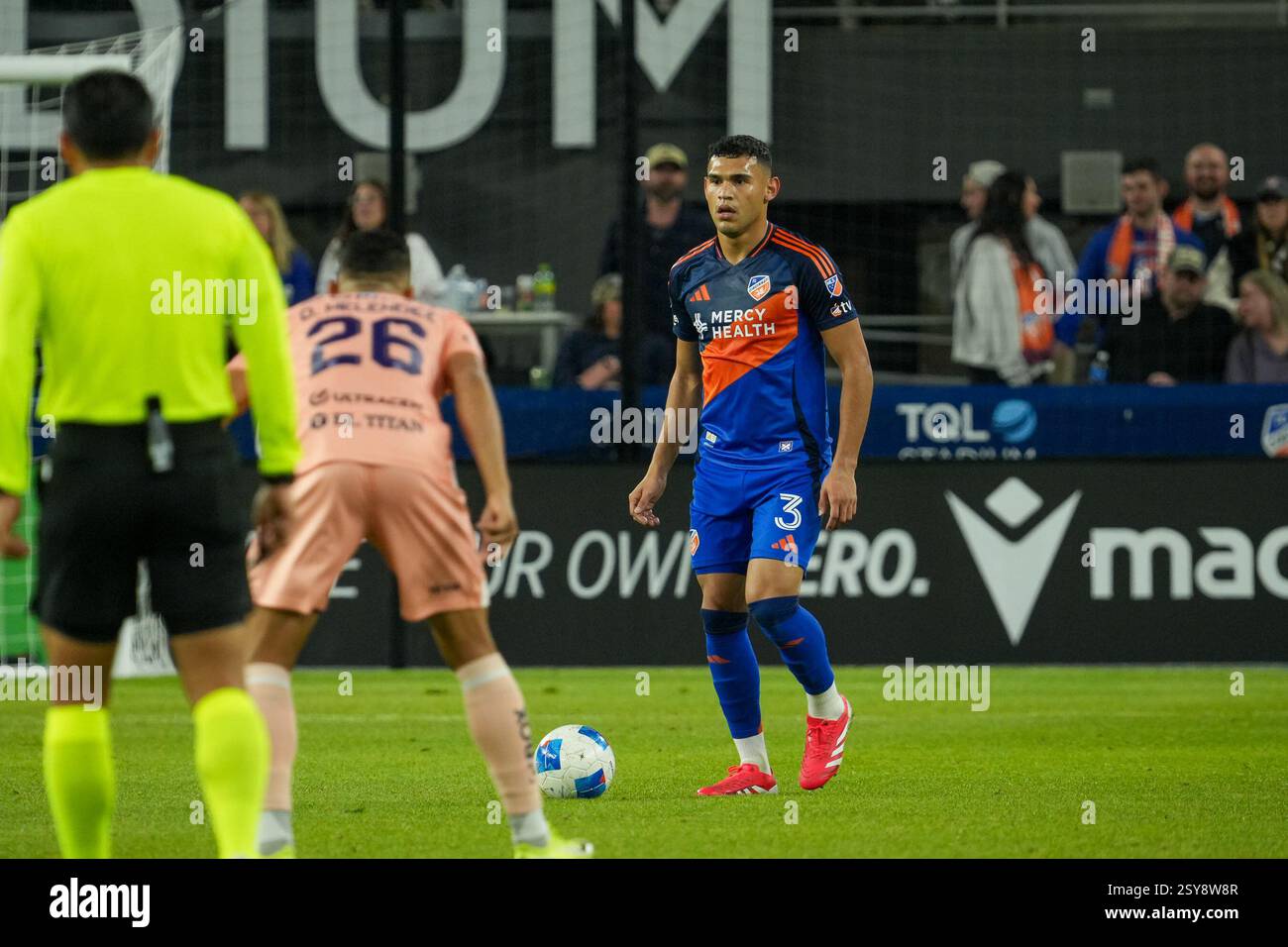 February 26, 2025, Cincinnati, Ohio, USA: Gilberto Flores #3 of FC Cincinnati, is observing the ...