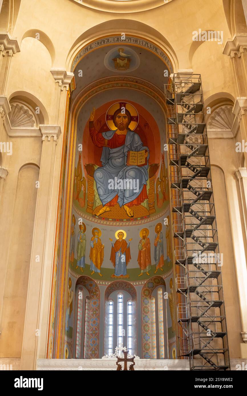 Interior the Holy Trinity Cathedral of Tbilisi, commonly known as ...