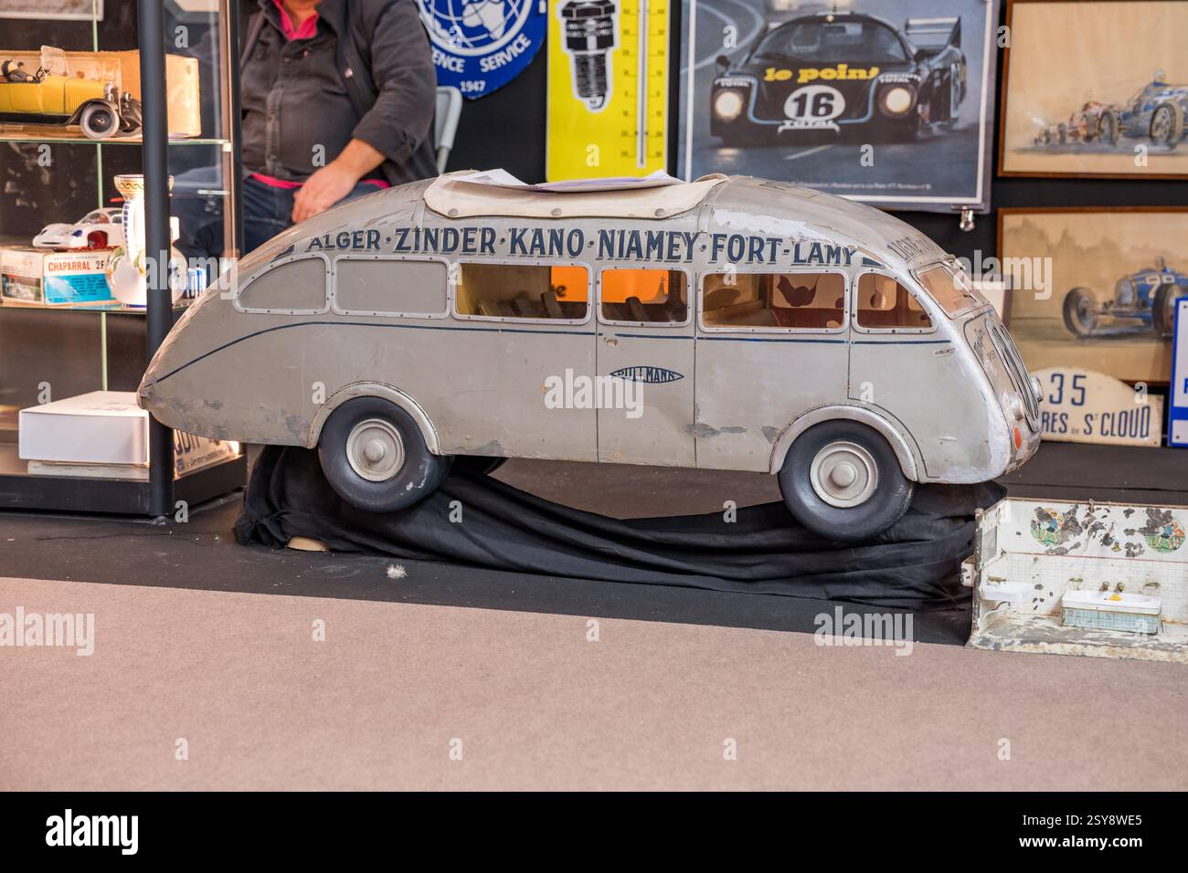Vintage toy bus on display at a collector's expo, showcasing unique ...