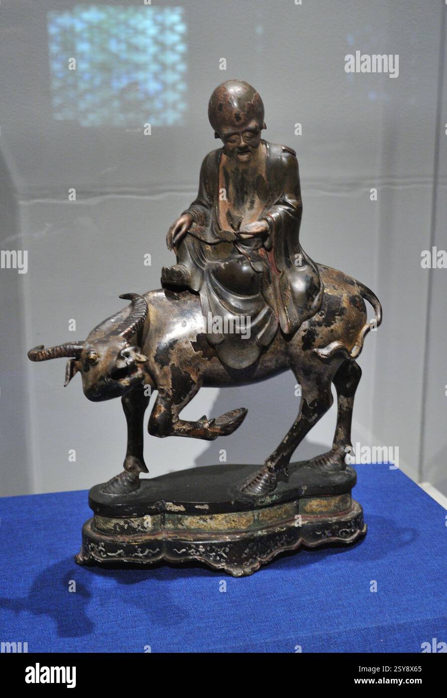 Laozi riding an ox by Xue Mingyang, 1569 or 1629, on display at ...