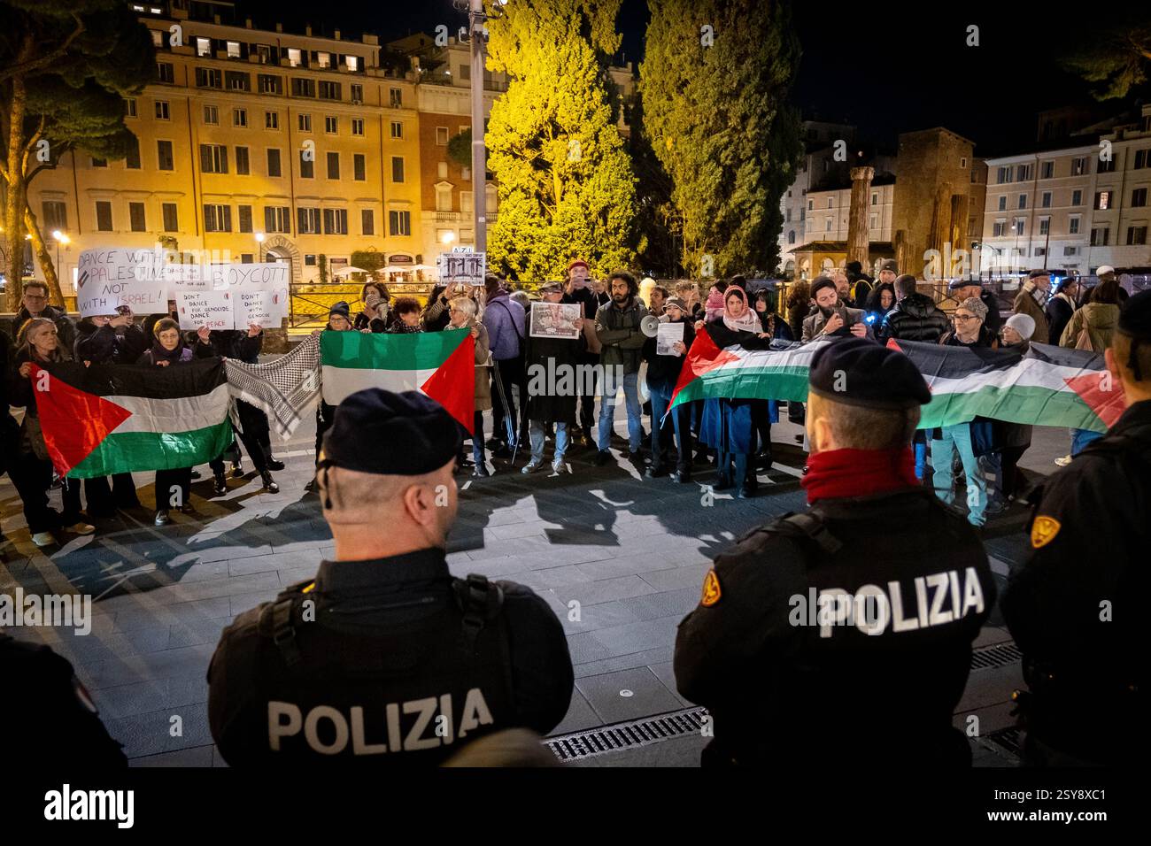 February 27, 2025, Rome, Rm, Italy: A group of pro-Palestine activists ...
