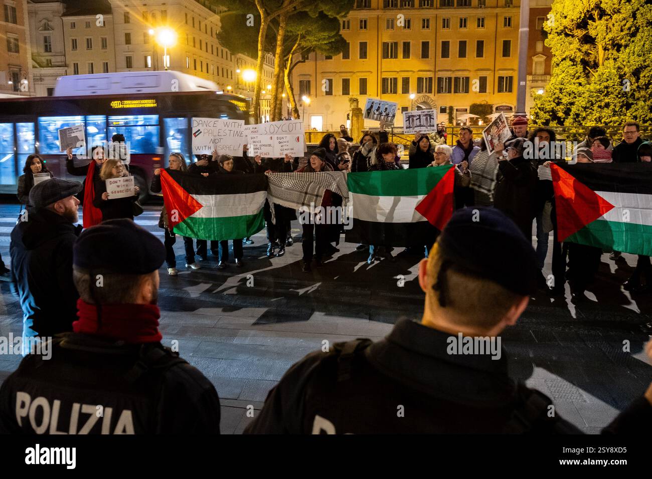 Rome, Rm, Italy. 27th Feb, 2025. A group of pro-Palestine activists ...