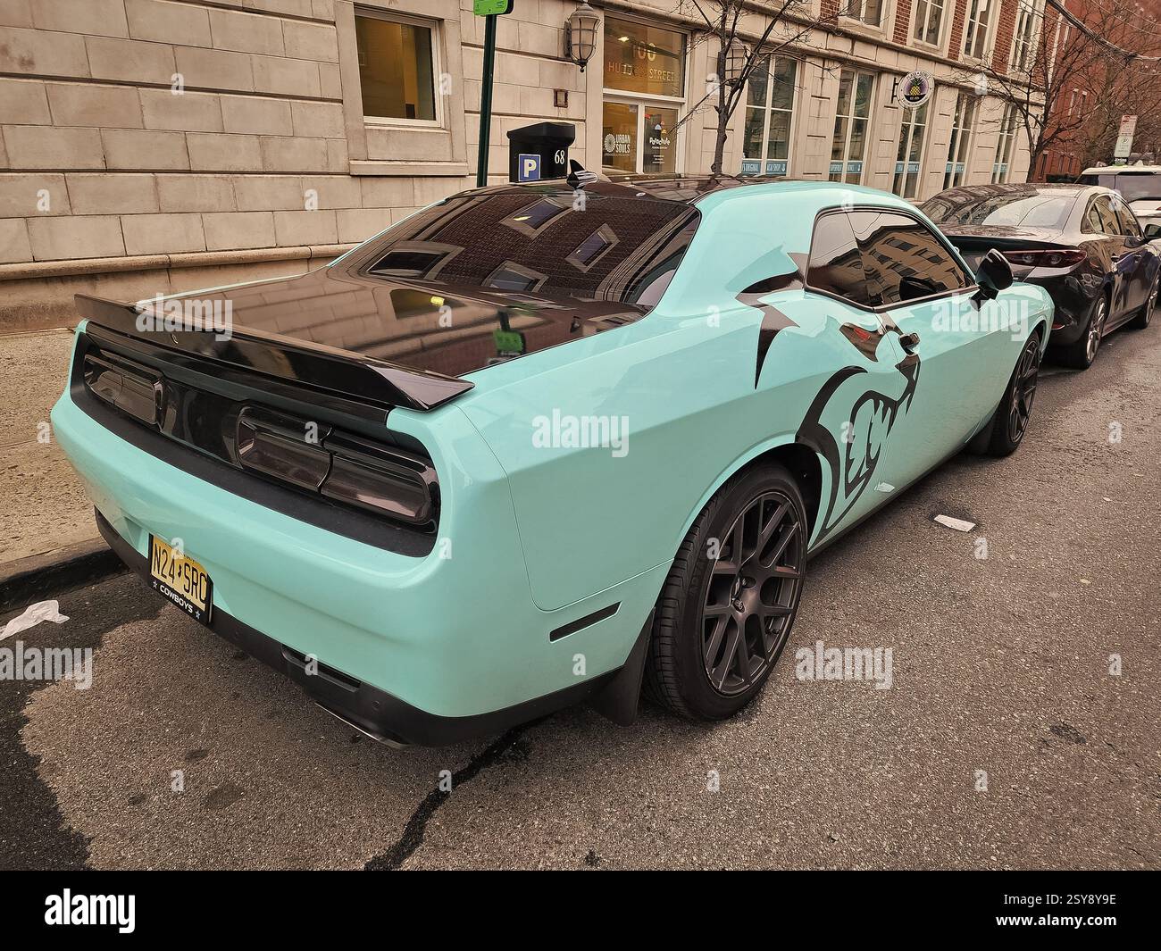 New York City, USA - March 10, 2024: Dodge Challenger 2012 tuned sport ...