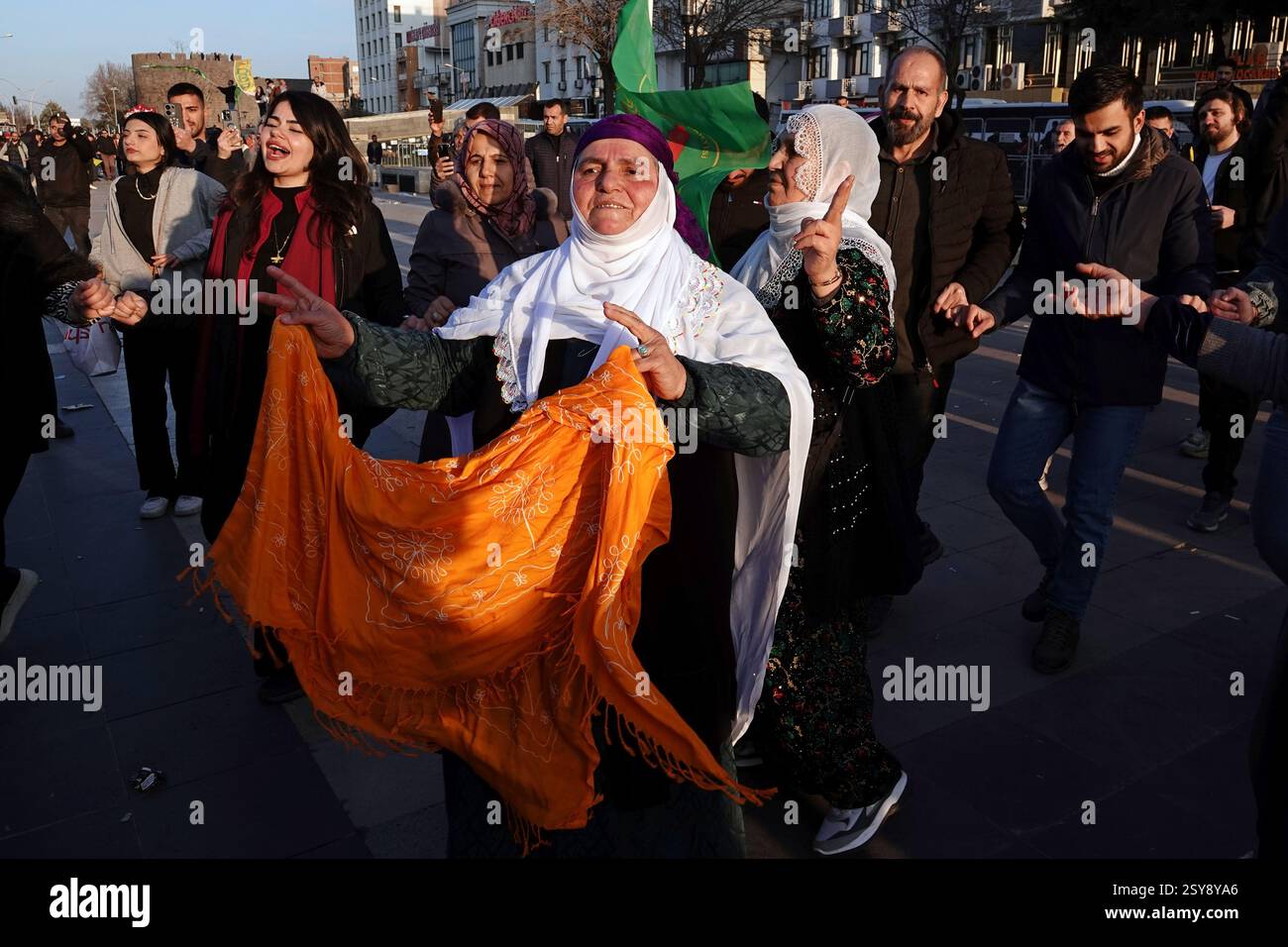 February 27, 2025, Diyarbakir, Turkey: A small group of people ...