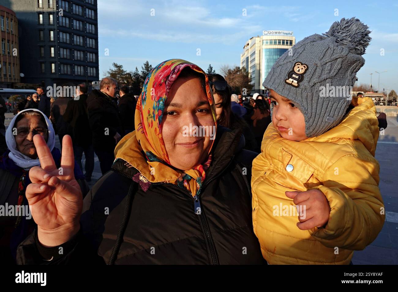 Diyarbakir, Turkey. 27th Feb, 2025. A Kurdish woman is seen making the ...