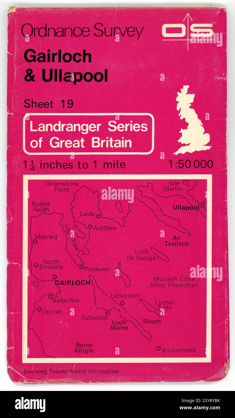 Vintage Ordnance Survey map Gairloch & Ullapool, Landranger series ...