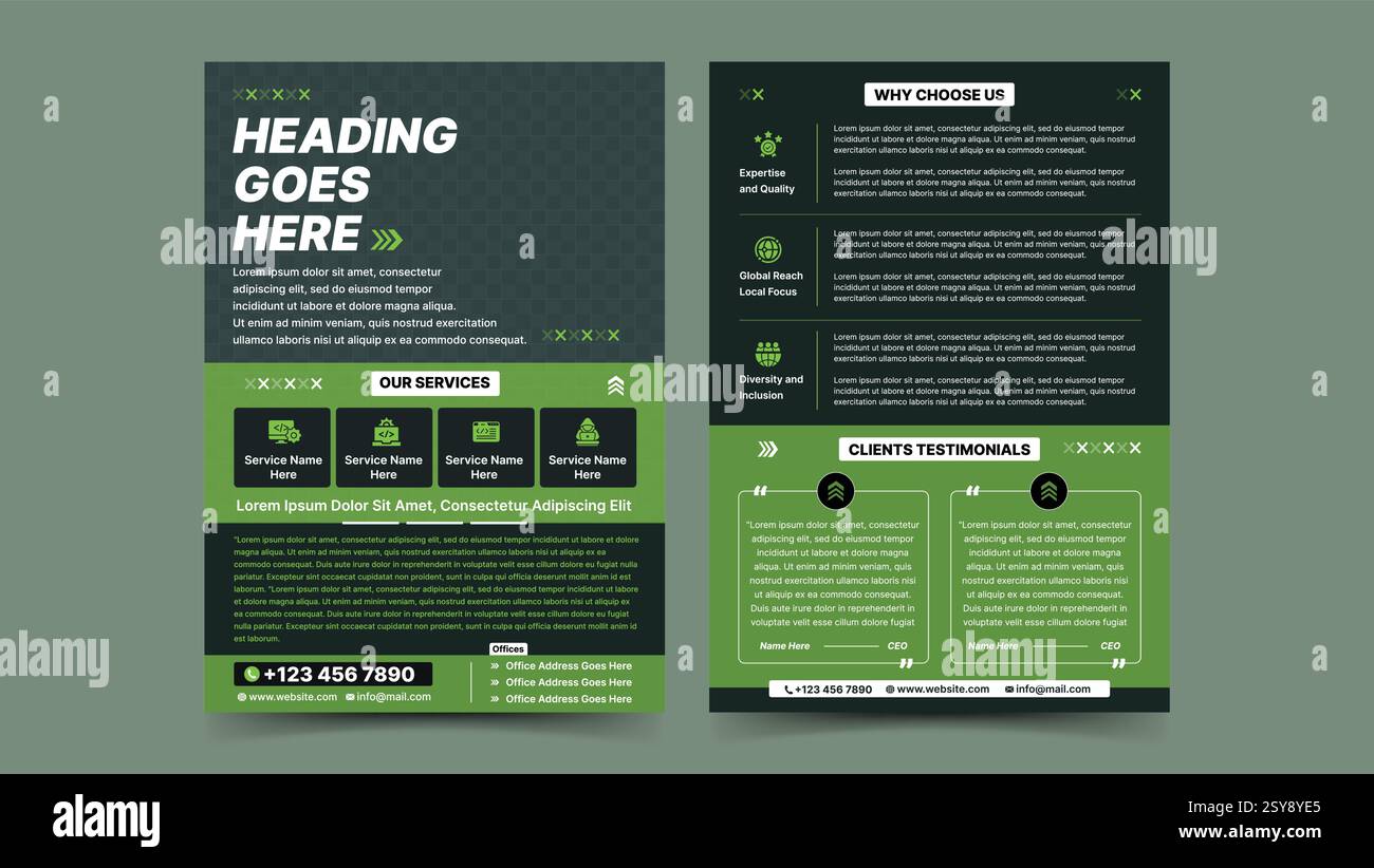 Double Side Brochure - Modern Flyer and Poster Template Stock Vector ...