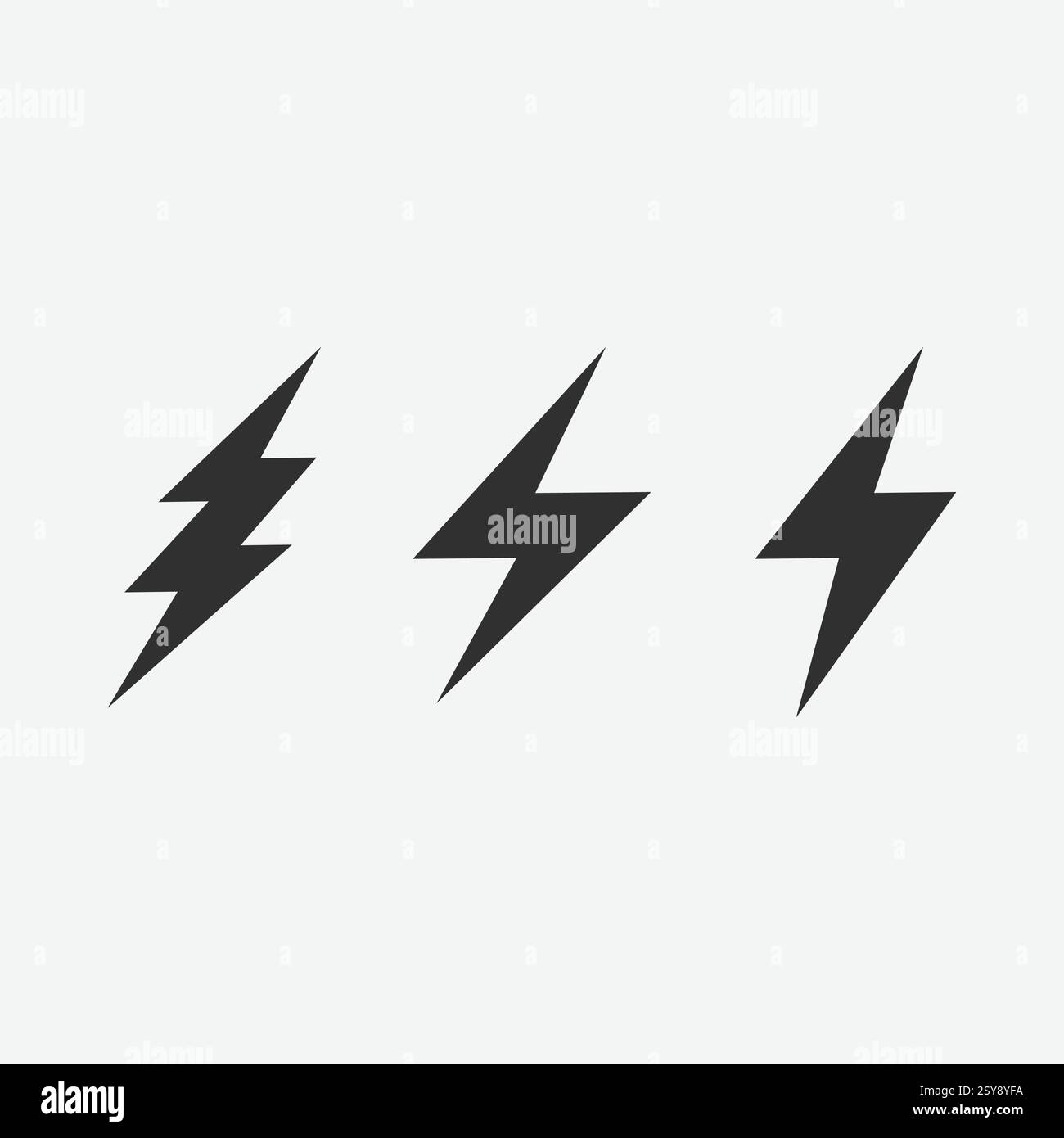 Set of Lightning Bolt Icon - Electric Icon Bundle Stock Vector Image ...