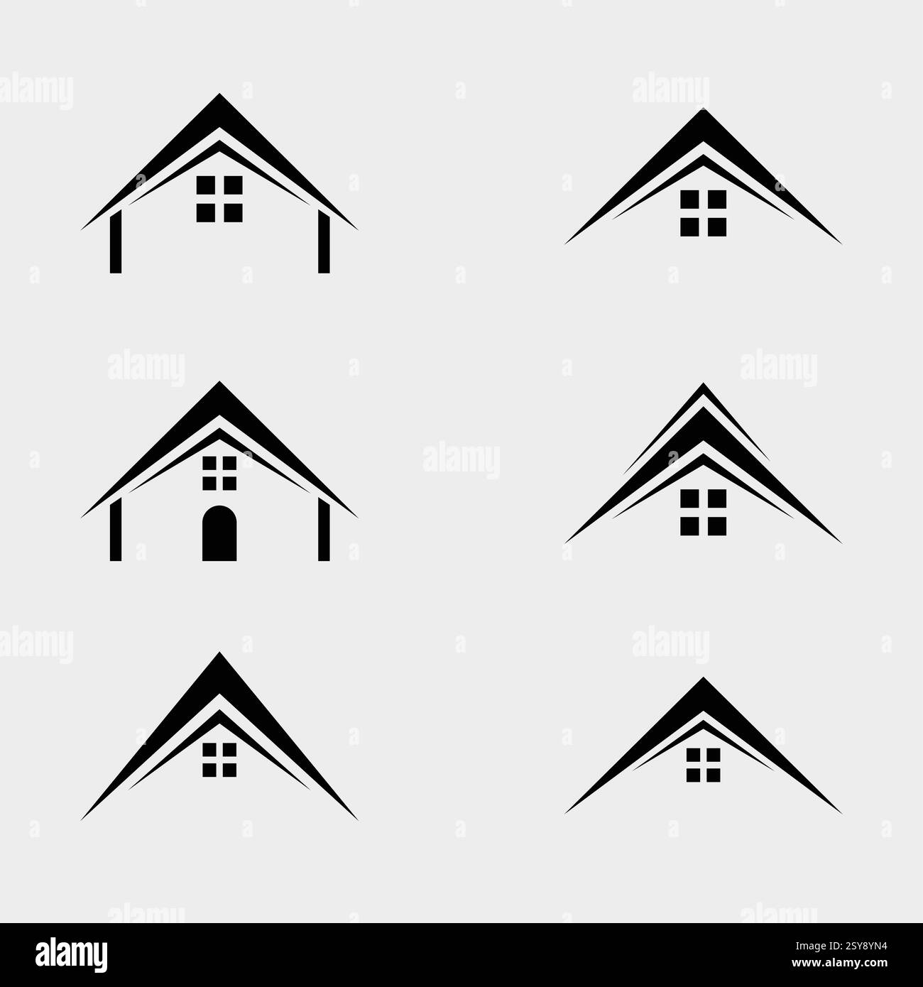 Home design line icons Black and White Stock Photos & Images - Alamy