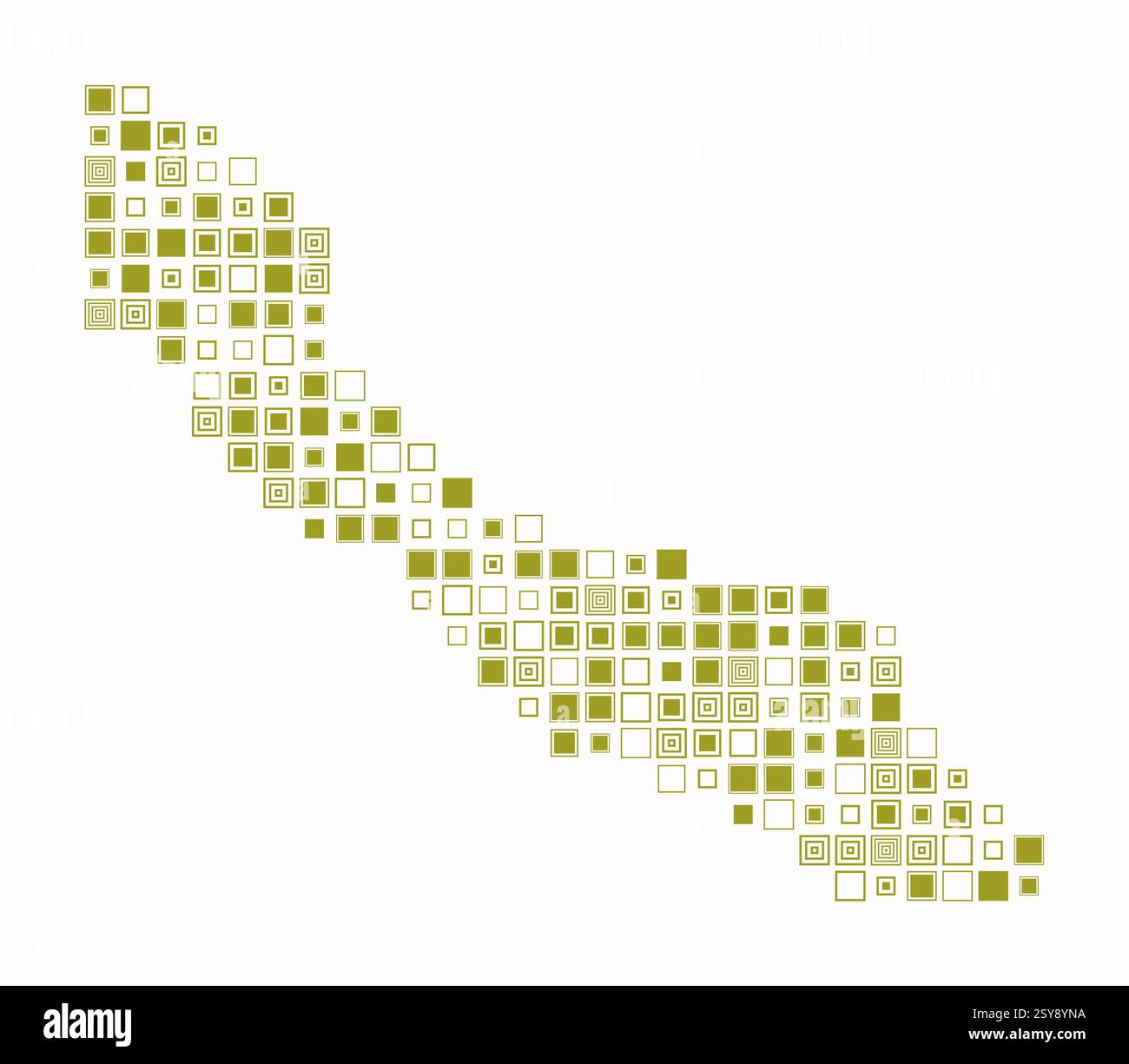 Curacao, shape of the country built of colored cells. Digital style map ...