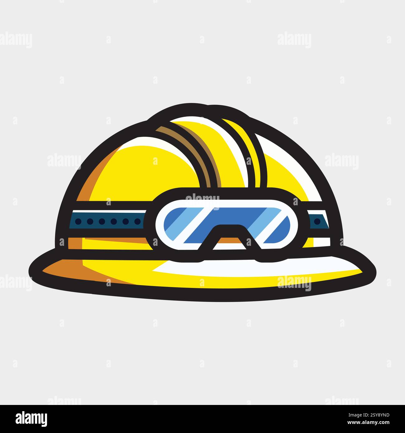 Safety Cap with goggles - Safety Helmet - SAfety Equipment Stock Vector ...