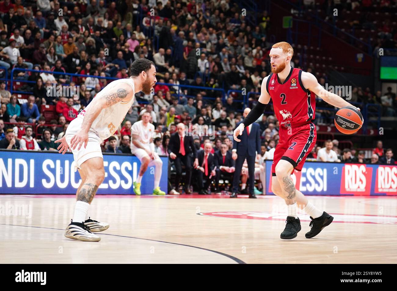 Milan, Italy. 27th Feb, 2025. Nico Mannion (EA7 Emporio Armani Olimpia ...