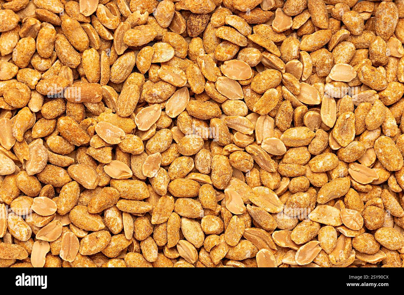 Macro photography of dry roasted peanuts, coated, salty, crunchy snack ...