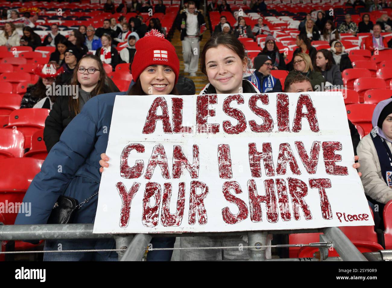 Women's football fans England Lionesses v Spain Wembley Stadium London ...