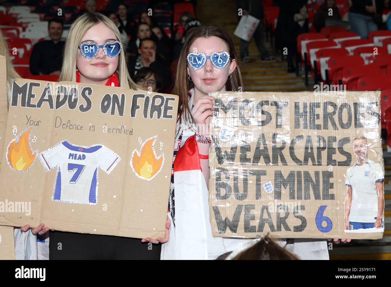 Women's football fans England Lionesses v Spain Wembley Stadium London ...