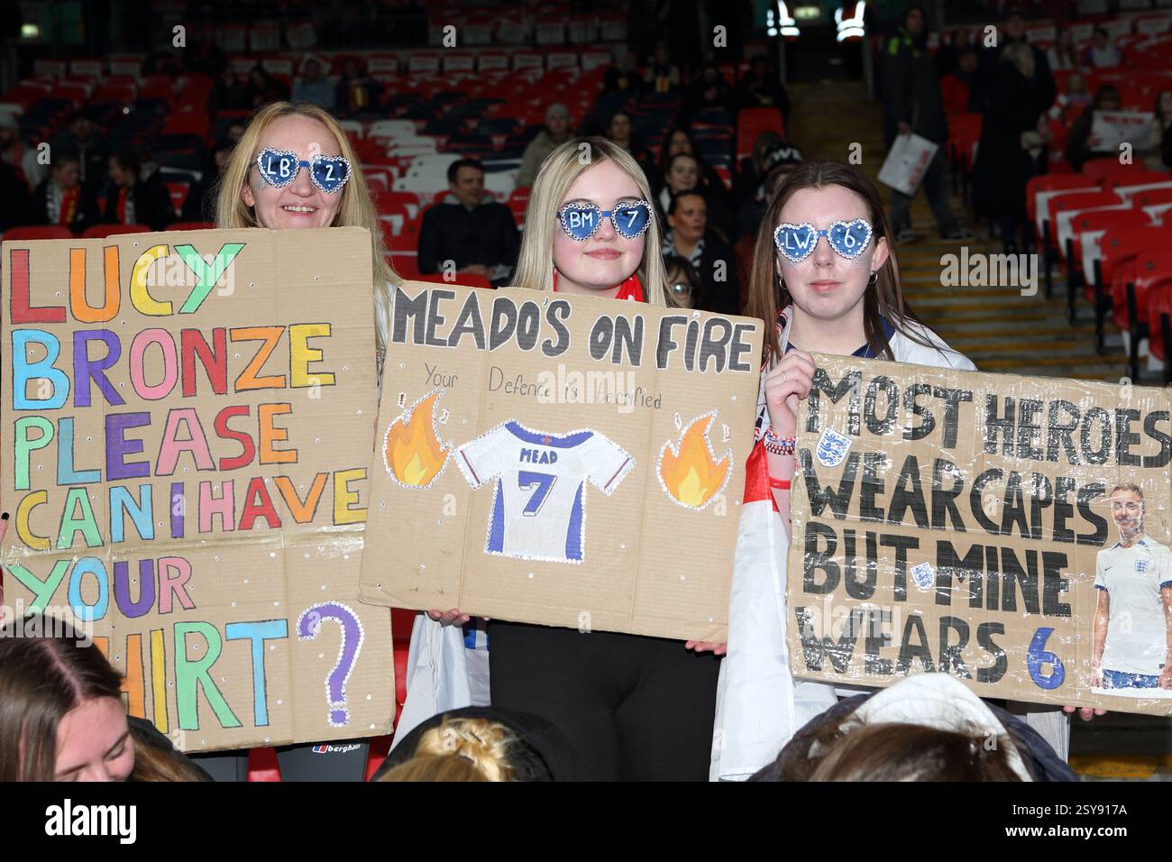 Women's football fans England Lionesses v Spain Wembley Stadium London ...