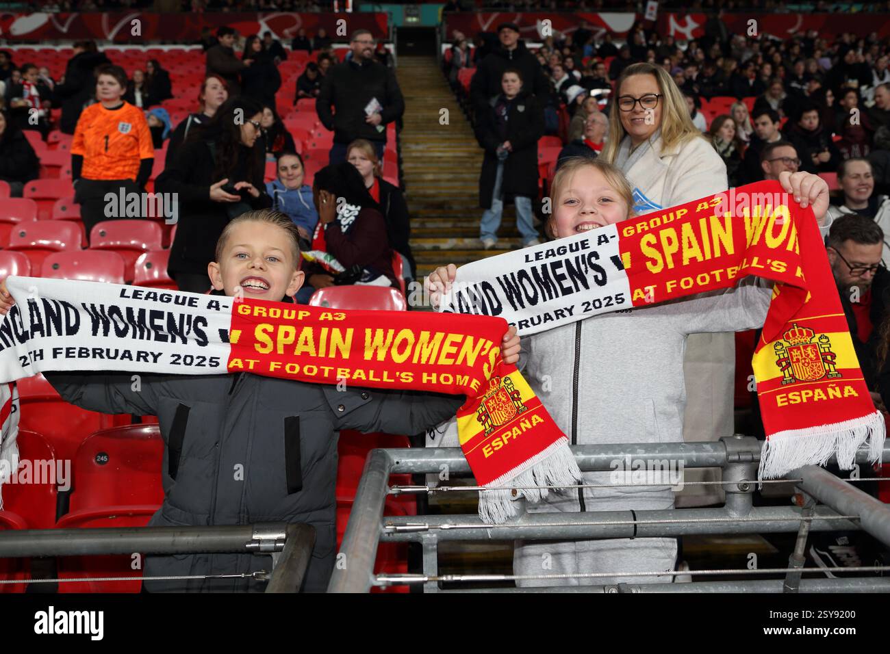 Women's football fans England Lionesses v Spain Wembley Stadium London ...