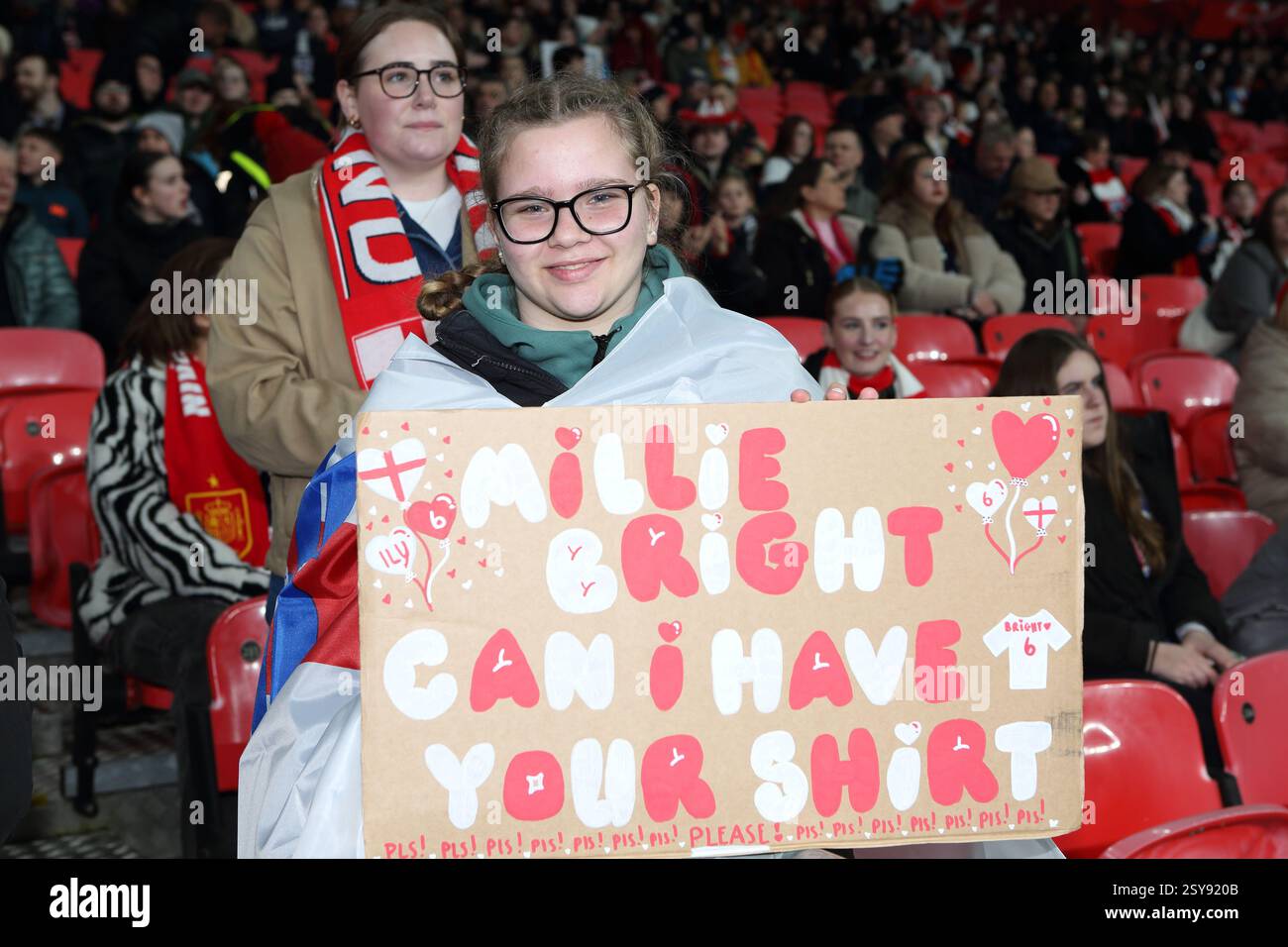 Women's football fans England Lionesses v Spain Wembley Stadium London ...