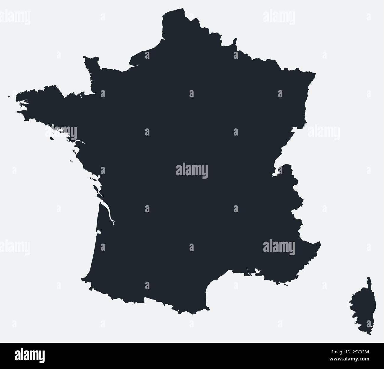 France map. Just a simple border map. Shape of the country. Flat blank ...