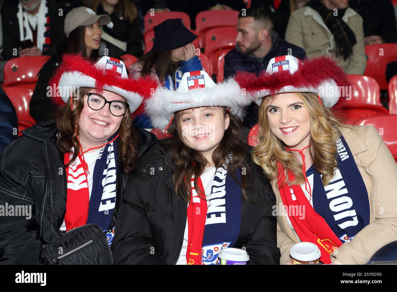 Women's football fans England Lionesses v Spain Wembley Stadium London ...