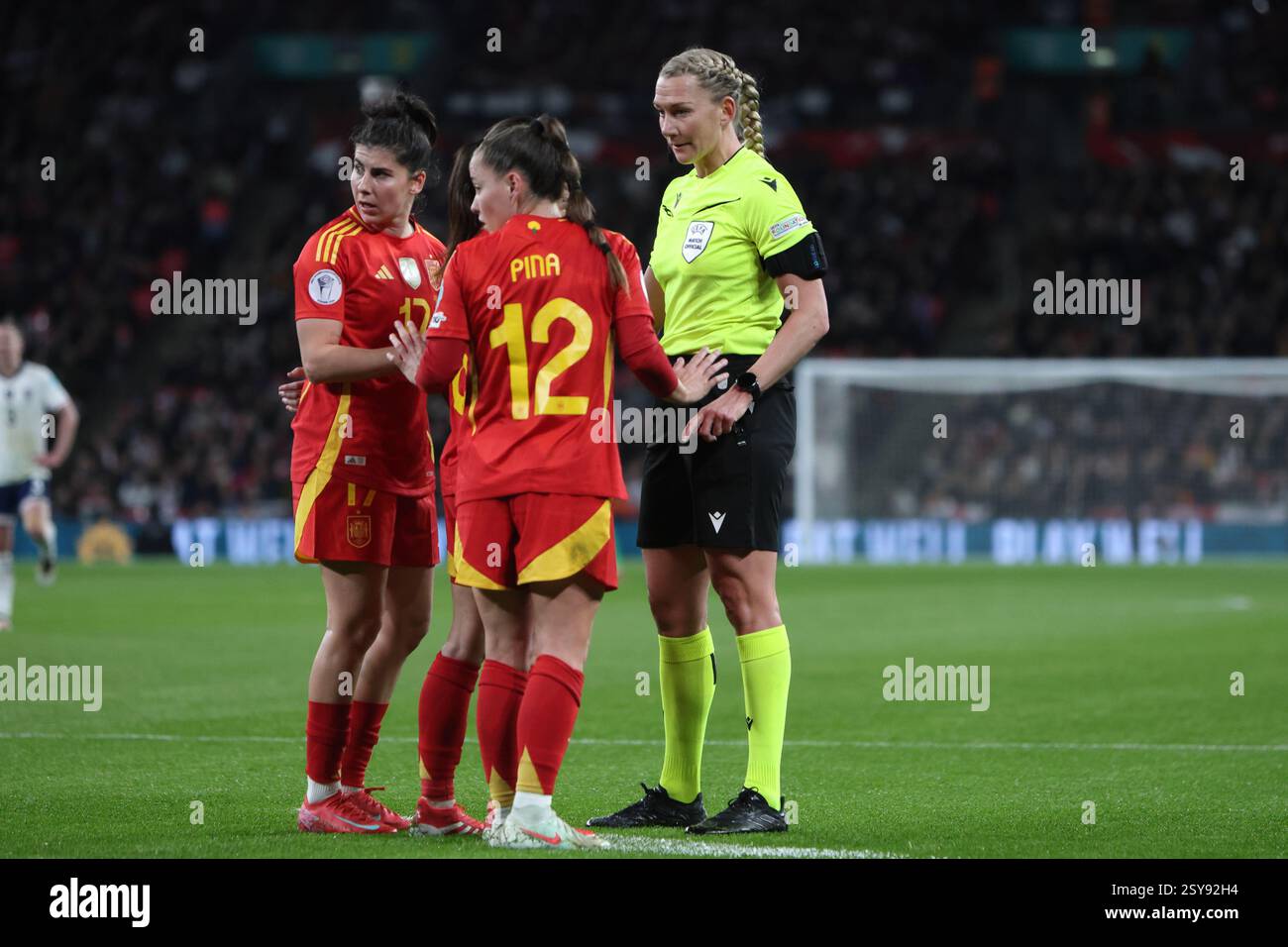 Tess Olofsson referee England Lionesses v Spain Wembley Stadium London ...