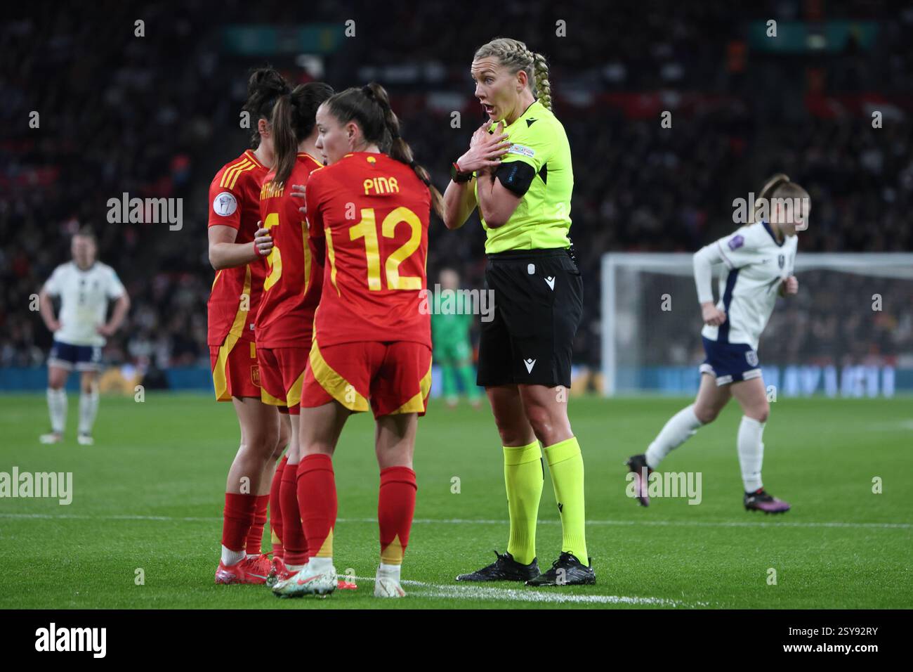 Tess Olofsson referee England Lionesses v Spain Wembley Stadium London ...