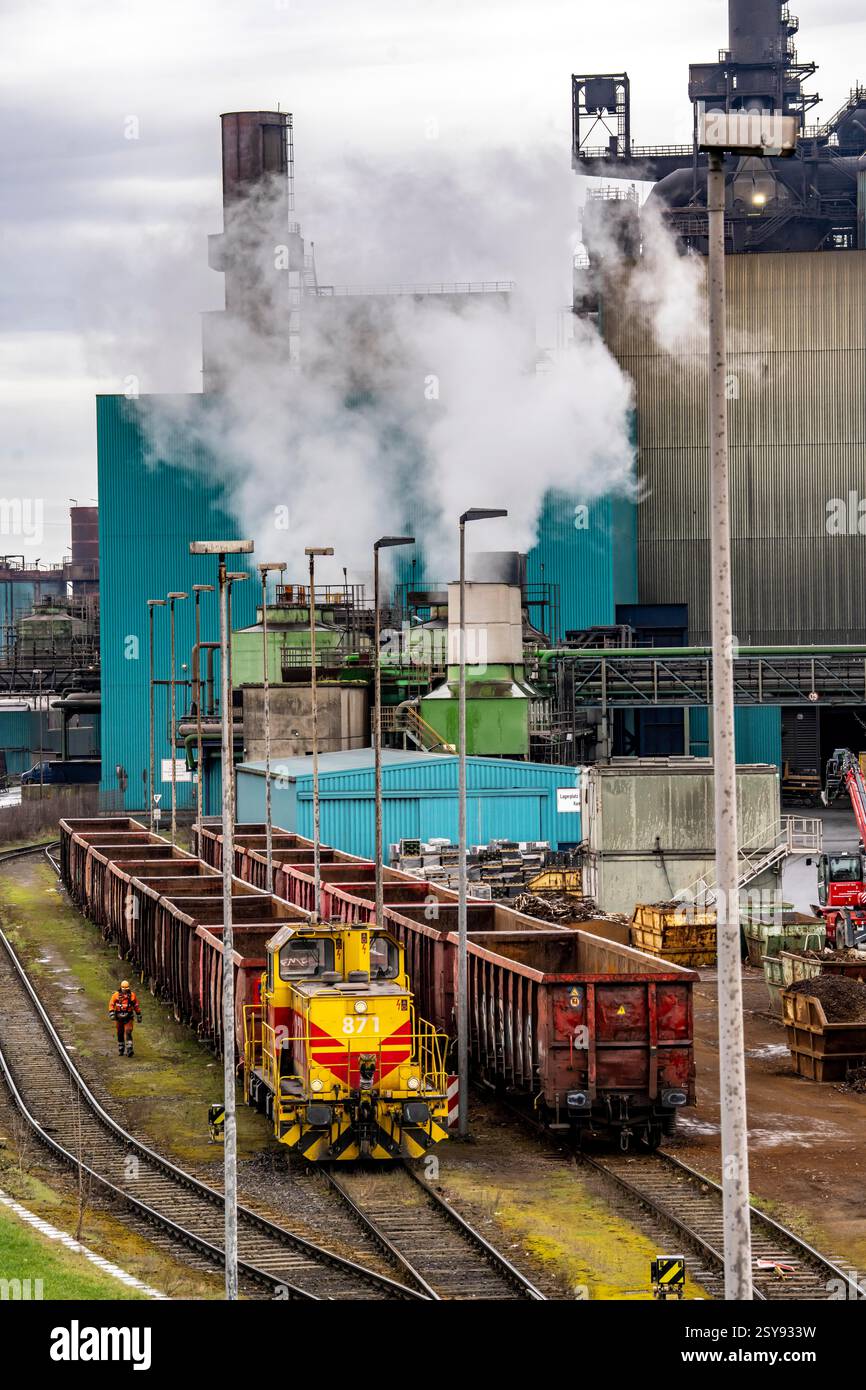 Hüttenwerke Krupp-Mannesmann, HKM in Duisburg, shunting tracks at the ...
