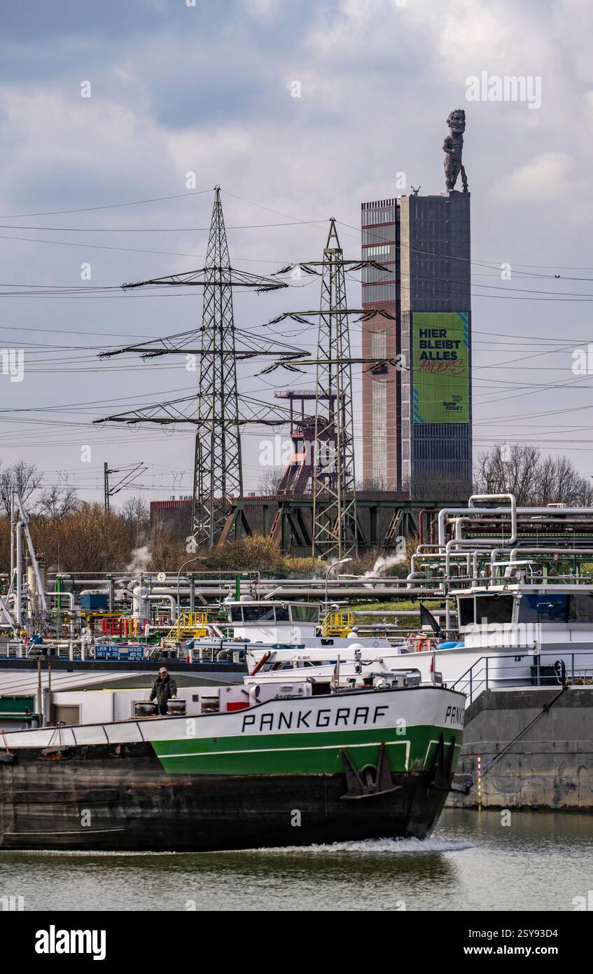 Canal harbour, loading facilities, tank farm for petroleum products of ...