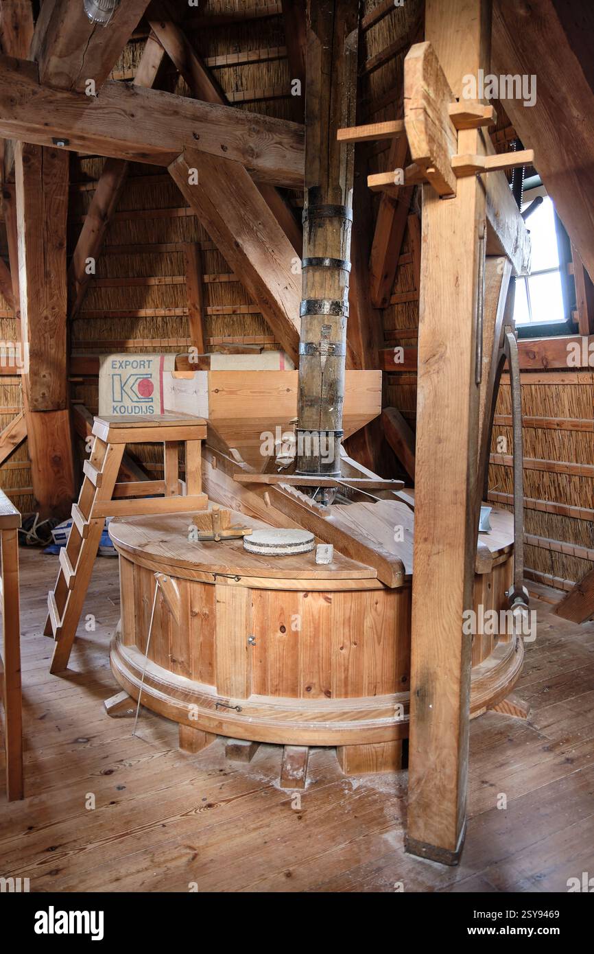 January 11, 2025 - Ede, Netherlands: Interior of Concordia windmill ...
