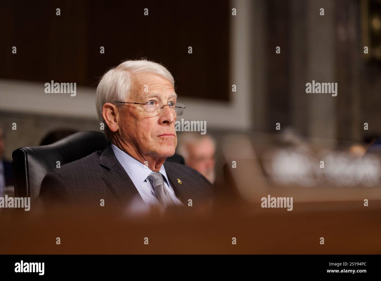Senator Roger Wicker (R-MS) is seen during a Senate Armed Services ...