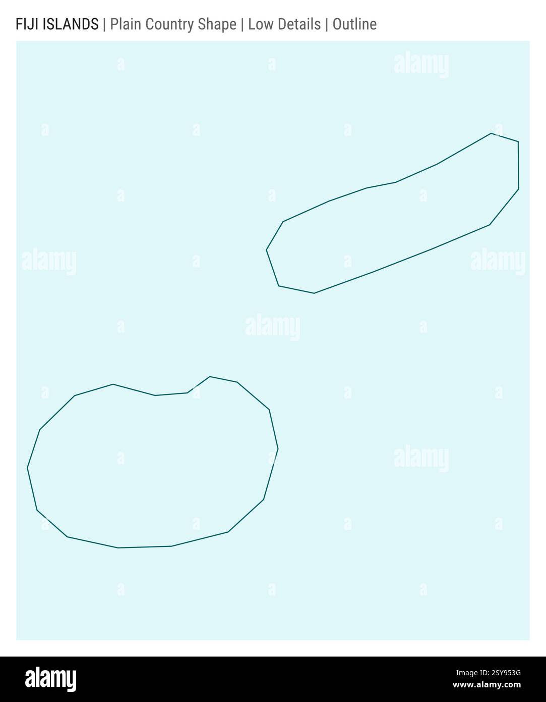 Fiji plain country map. Low details. Outline style. Shape of Fiji ...