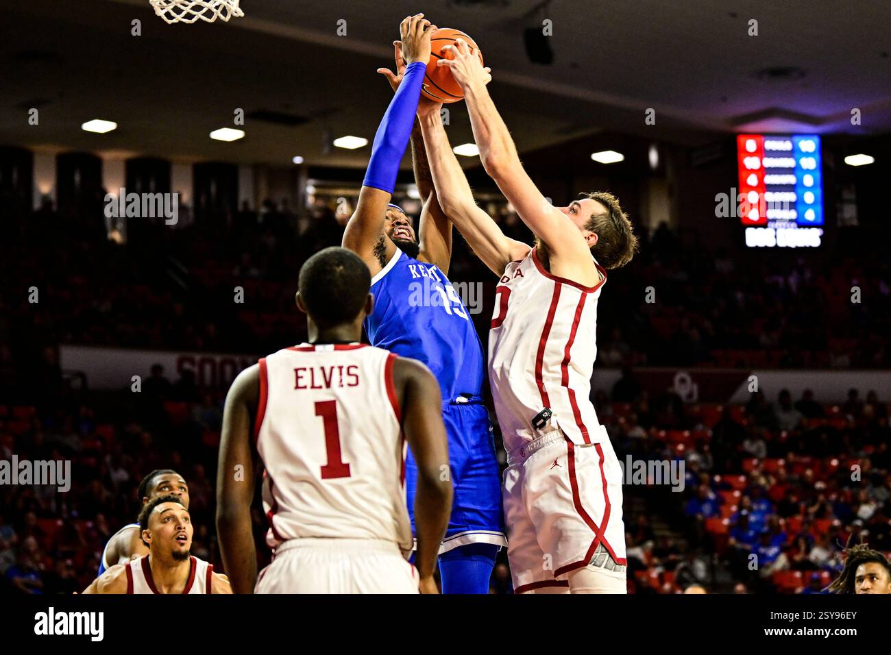 Oklahoma forward Sam Godwin (10) grabs the rebound against Kentucky ...