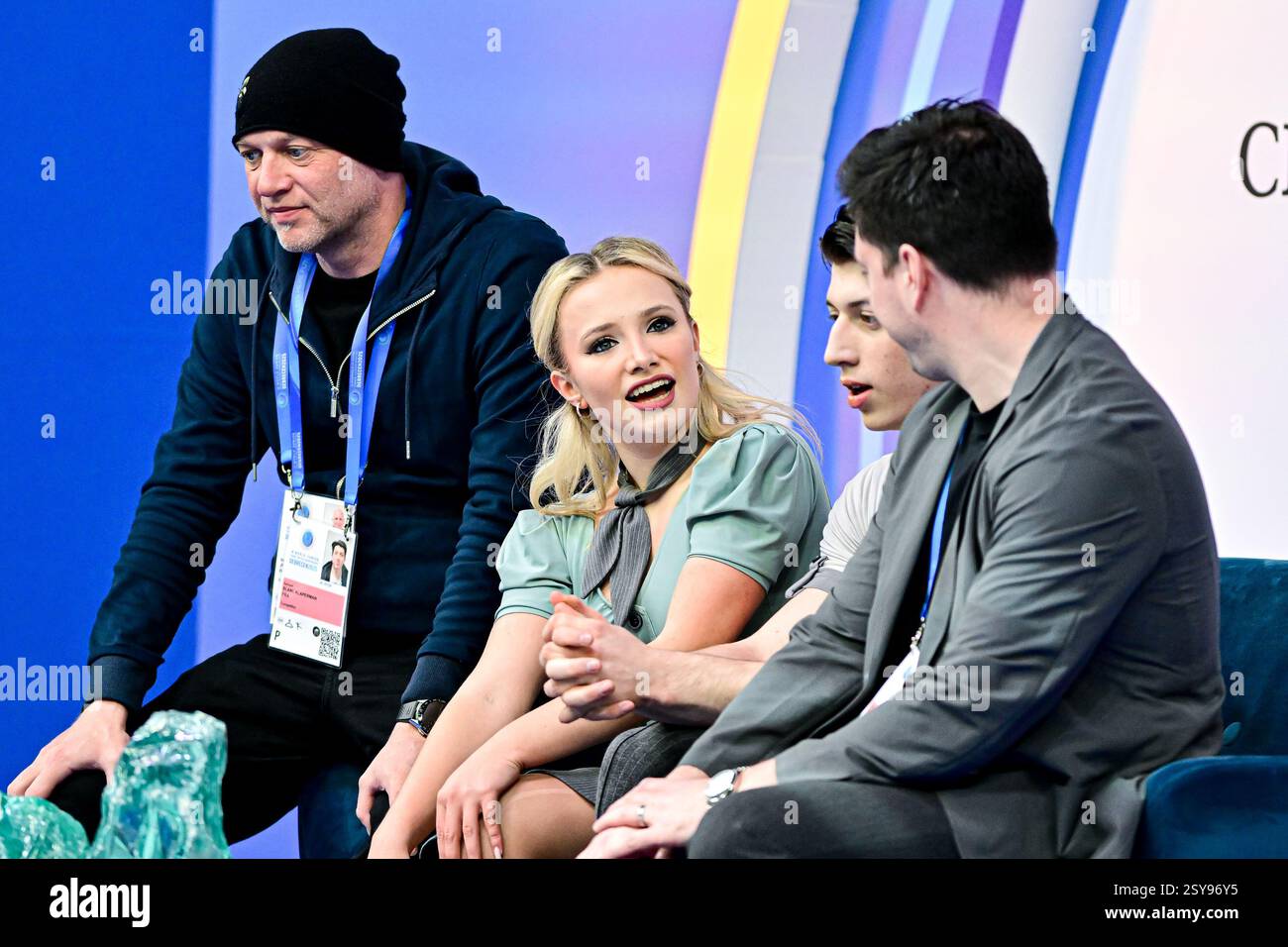 Ambre PERRIER GIANESINI & Samuel BLANC KLAPERMAN (FRA), at Kiss & Cry ...