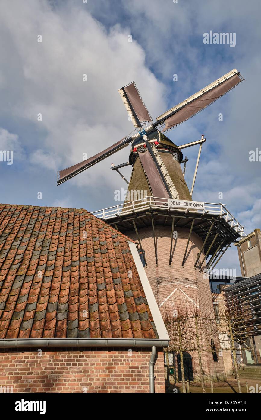 January 11, 2025 - Ede, Netherlands: The historic windmill Concordia, a ...