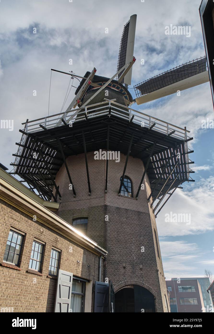 January 11, 2025 - Ede, Netherlands: The historic windmill Concordia, a ...