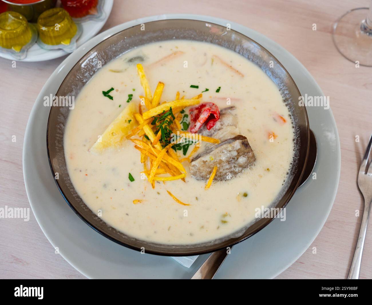 Sopa de mani is peanut soup made with beef, beef bones, potatoes and ...