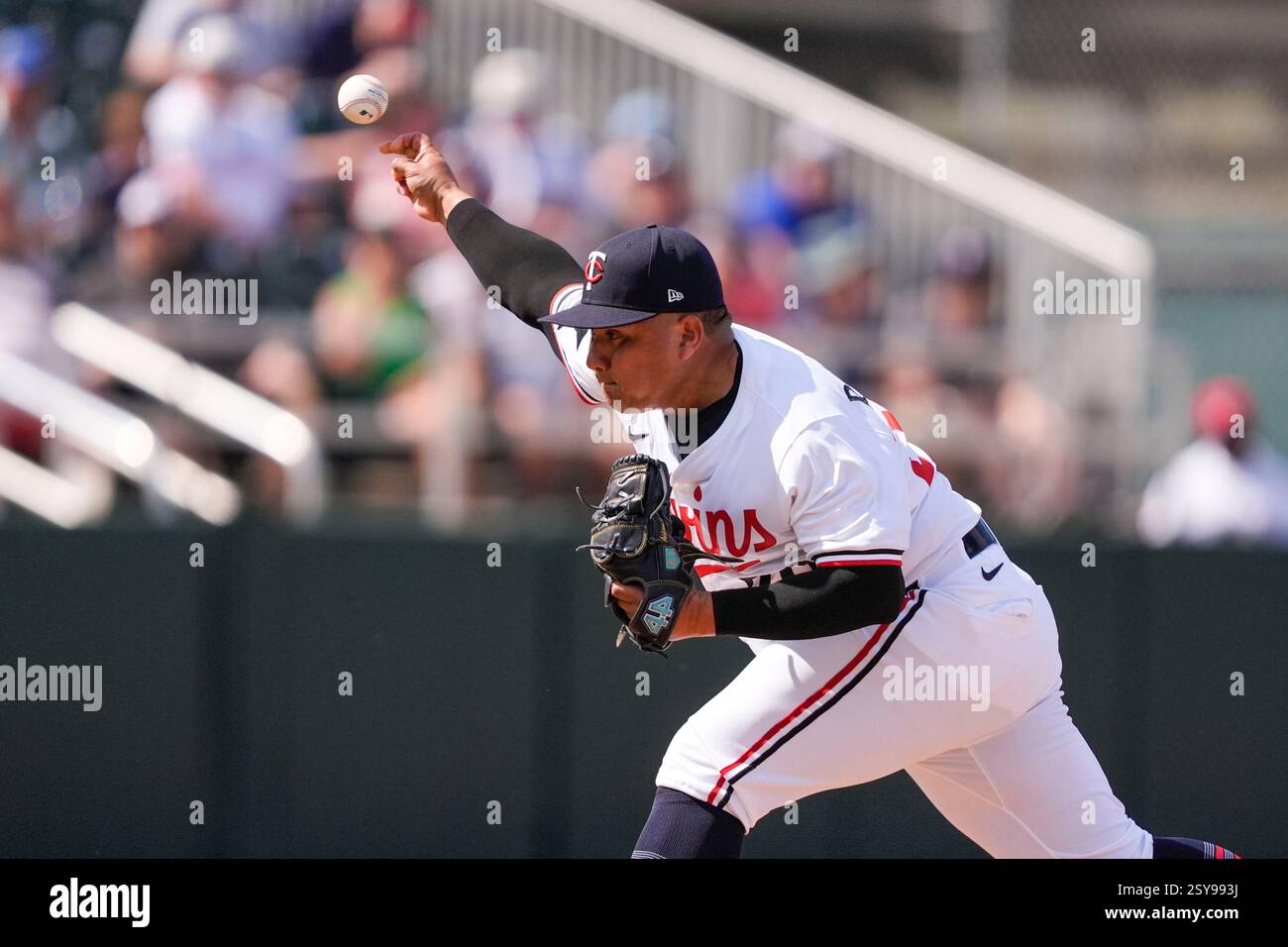 Minnesota Twins pitcher Erasmo Ramirez delivers in the fourth inning of ...