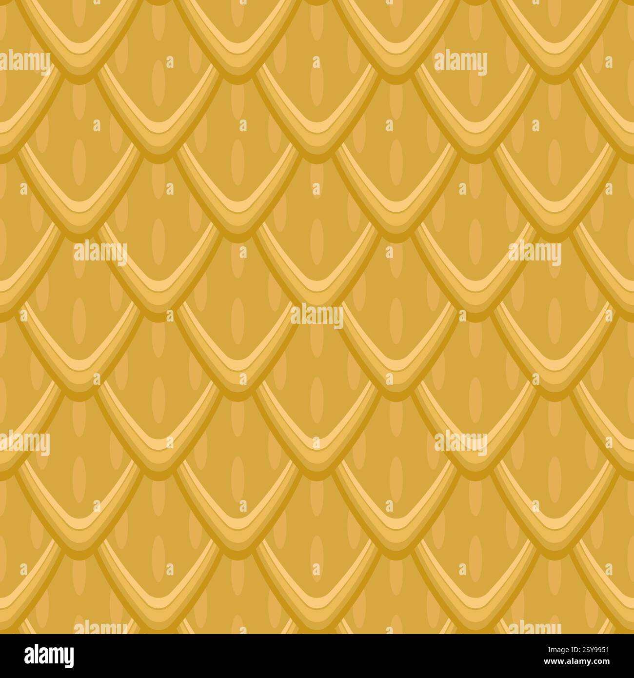 Vector snake pattern. Yellow dragon scale. Fish seamless texture. Gold ...