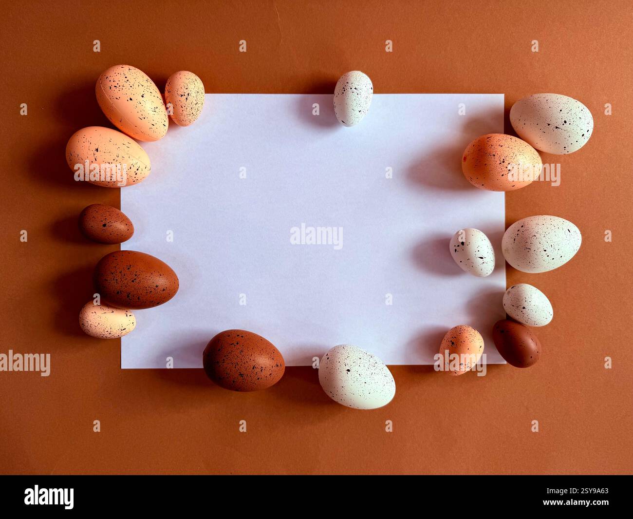 Notebook with Easter Eggs. Spiral notepad on spring beige background ...