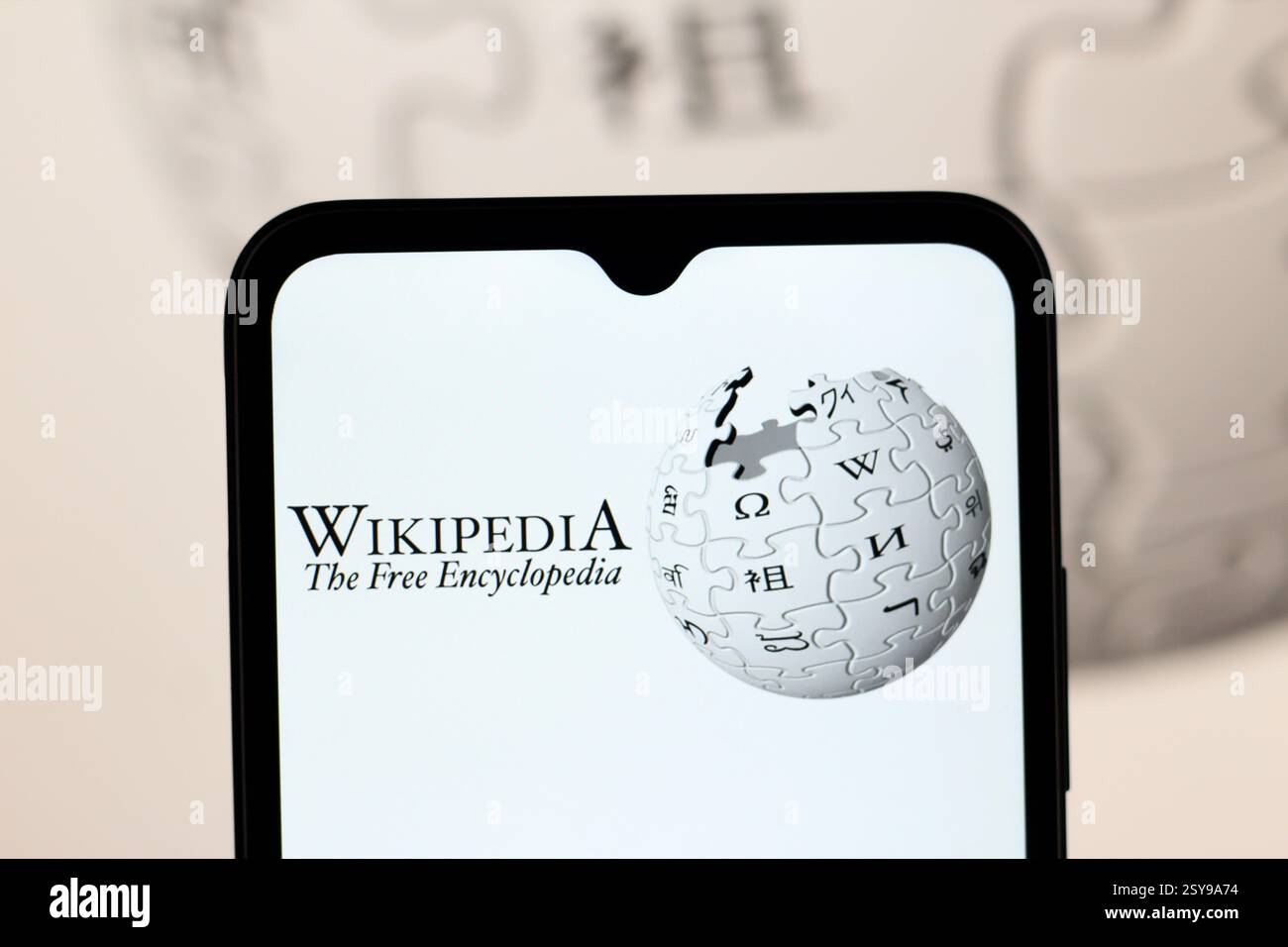 Canada. 27th Feb, 2025. In this photo illustration, the Wikipédia logo ...