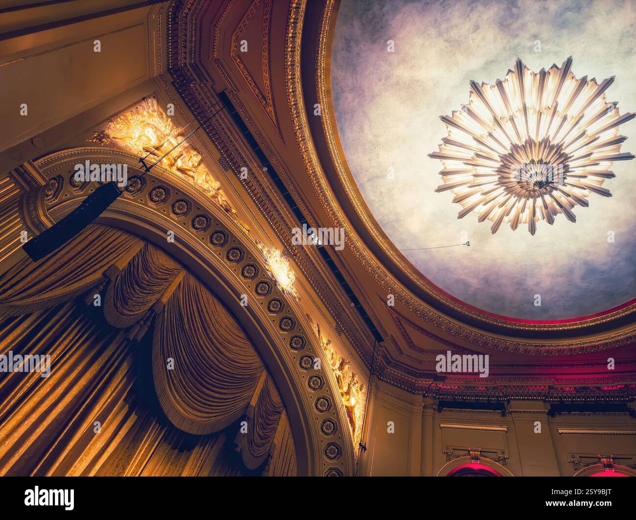 A grand theater ceiling of San Francisco Ballet adorned with intricate ...