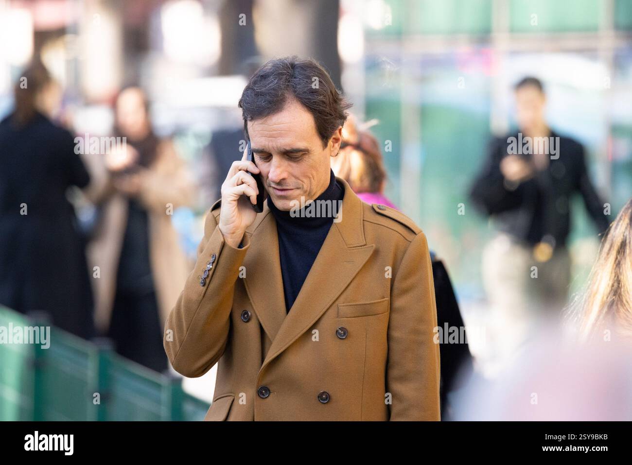 Emanuele Farneti is seen arriving at the Emporio Armani fashion show ...