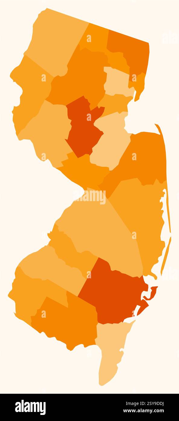 Map of New Jersey with counties. Just a simple state border map with ...
