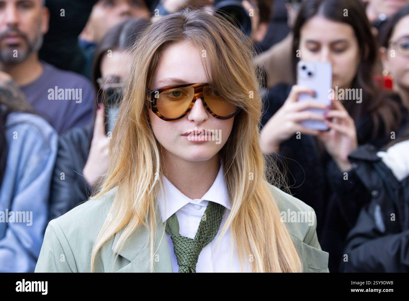 Beatrice Vendramin is seen arriving at the Emporio Armani fashion show ...